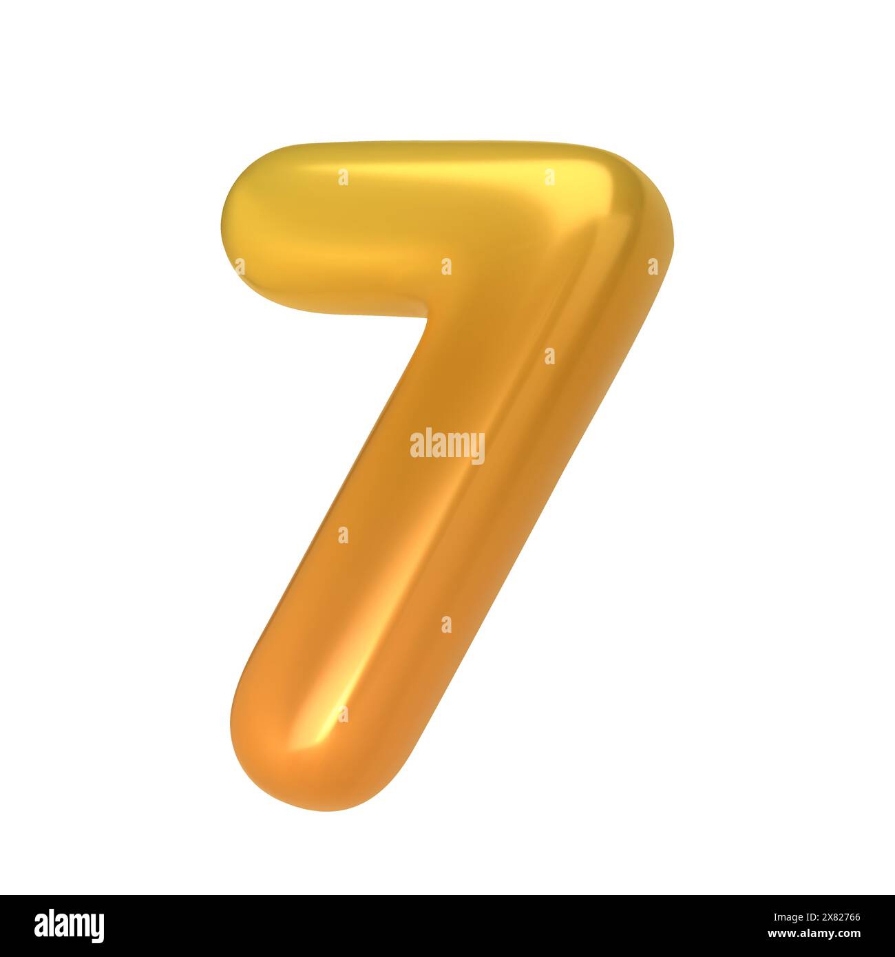 Number 7. Foil and latex balloon number seven in 3d style. Realistic ...