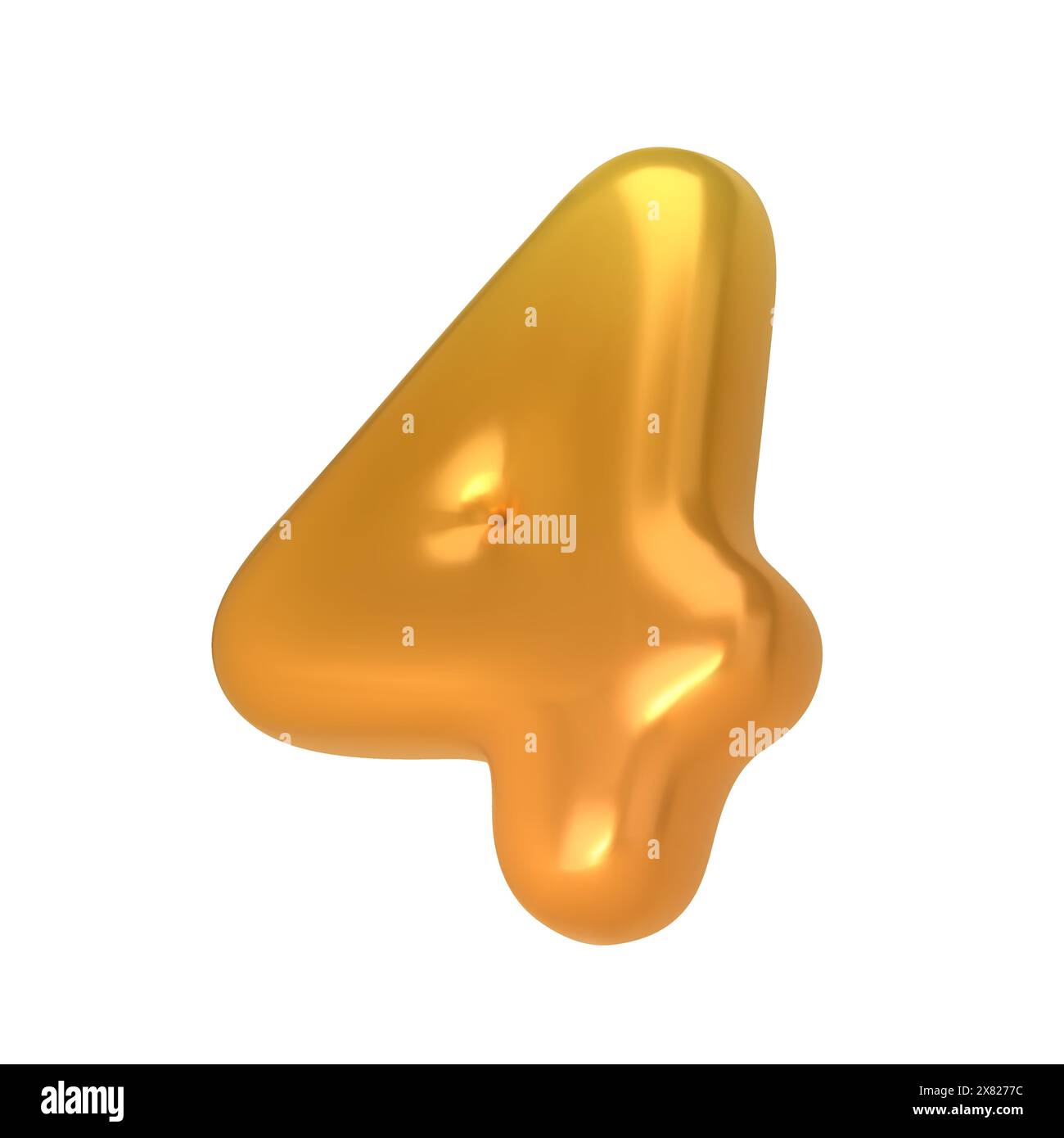 Number 4. Foil and latex balloon number four in 3d style. Realistic ...