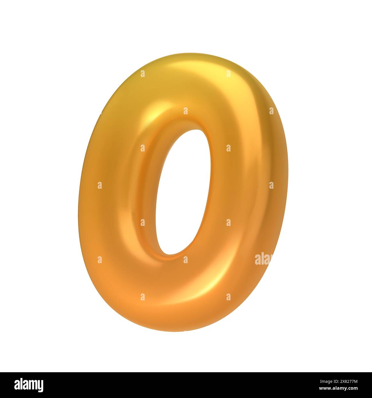 Number 0. Foil and latex balloon number zero in 3d style. Realistic ...