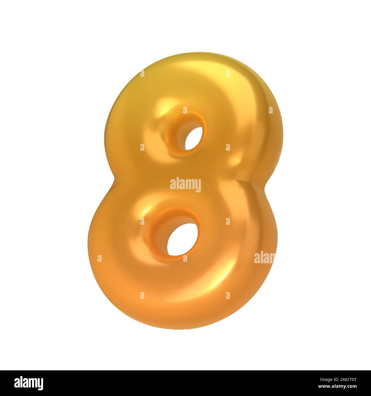 Number 8. Foil and latex balloon number eight in 3d style. Realistic ...