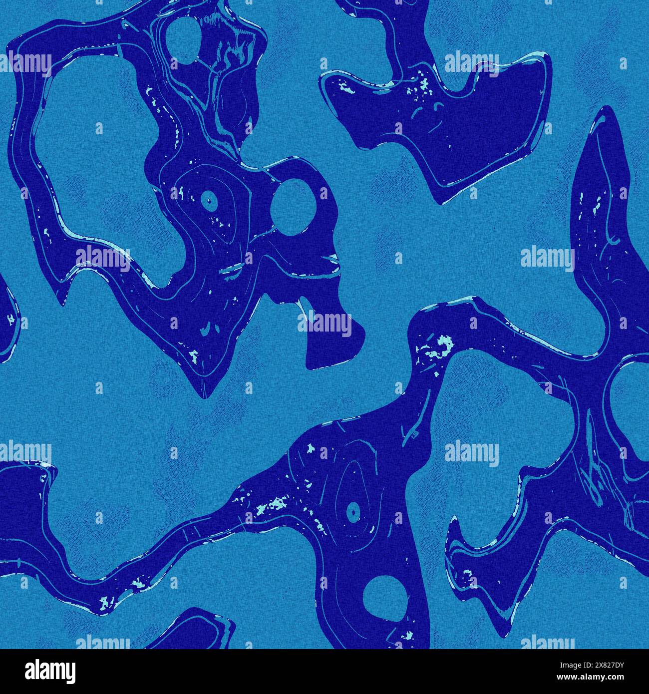Summer blue dyed wave water pattern with broken linear stripe effect ...