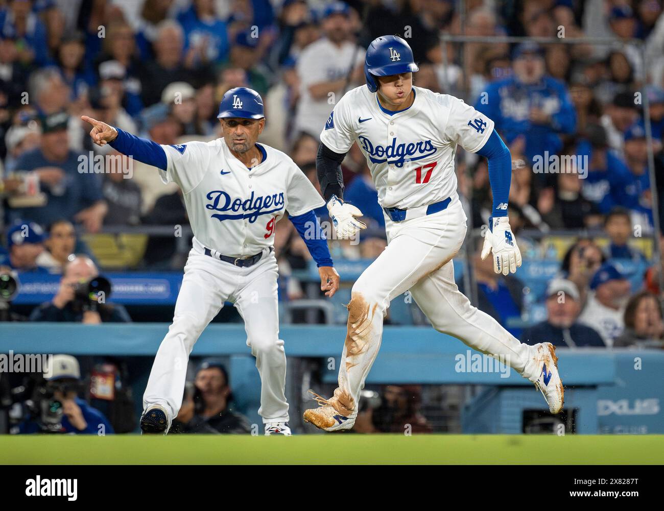 May 21, 2024: Los Angeles Dodger SHOHEI OHTANI runs home after stealing third base and a wild ...