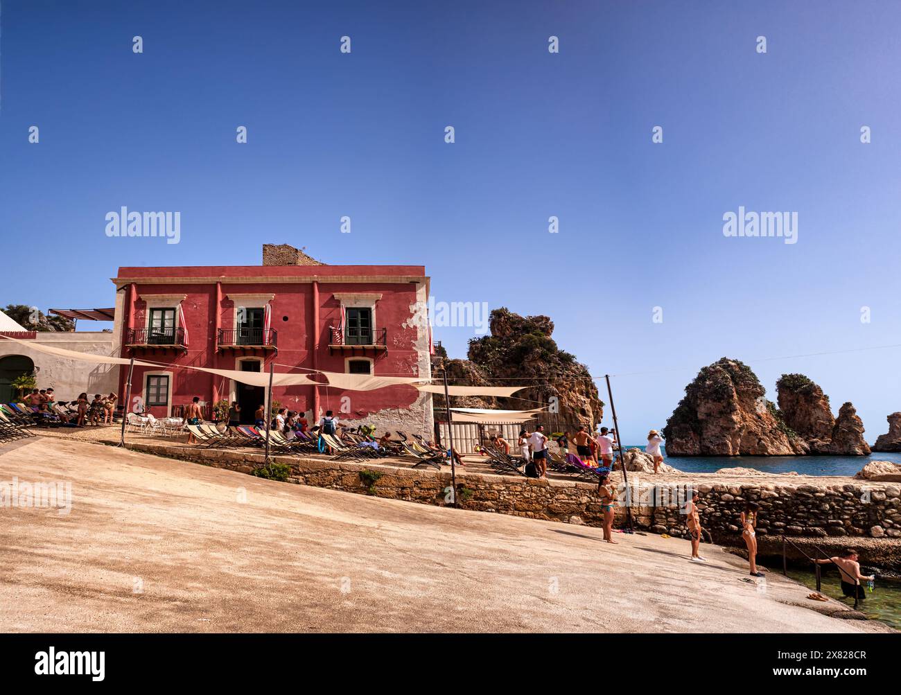 Scopello, Italy - July 28, 2024: View of the characteristic Tonnara di ...