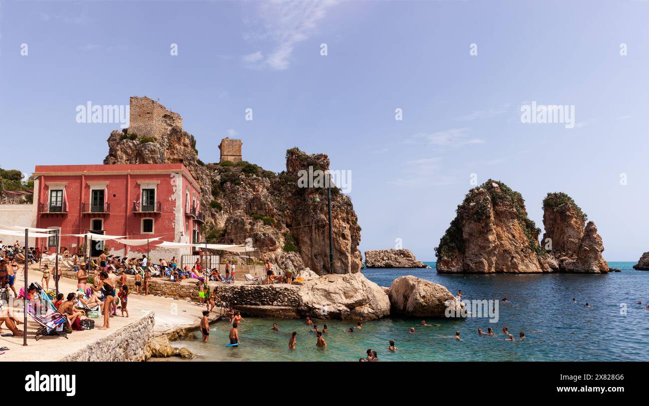 Scopello, Italy - July 28, 2024: View of the characteristic Tonnara di ...