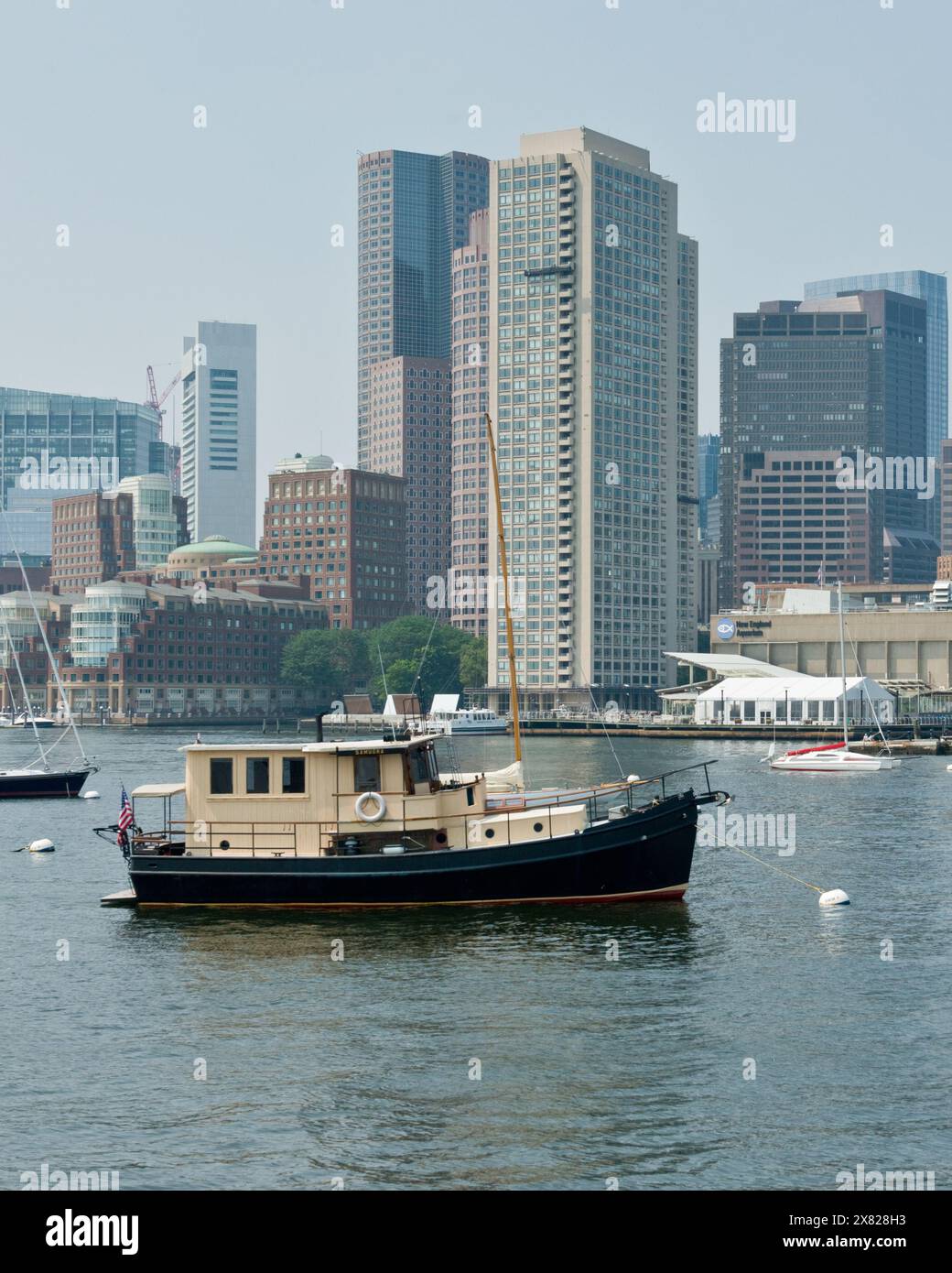Boston Harbour Front of Boston North End. Facing out across the Charles ...