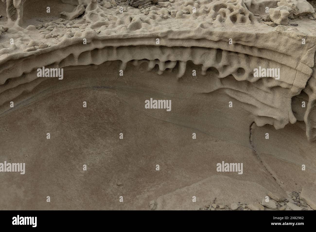 Close-up of sandstone rocks showcasing detailed honeycomb weathering ...