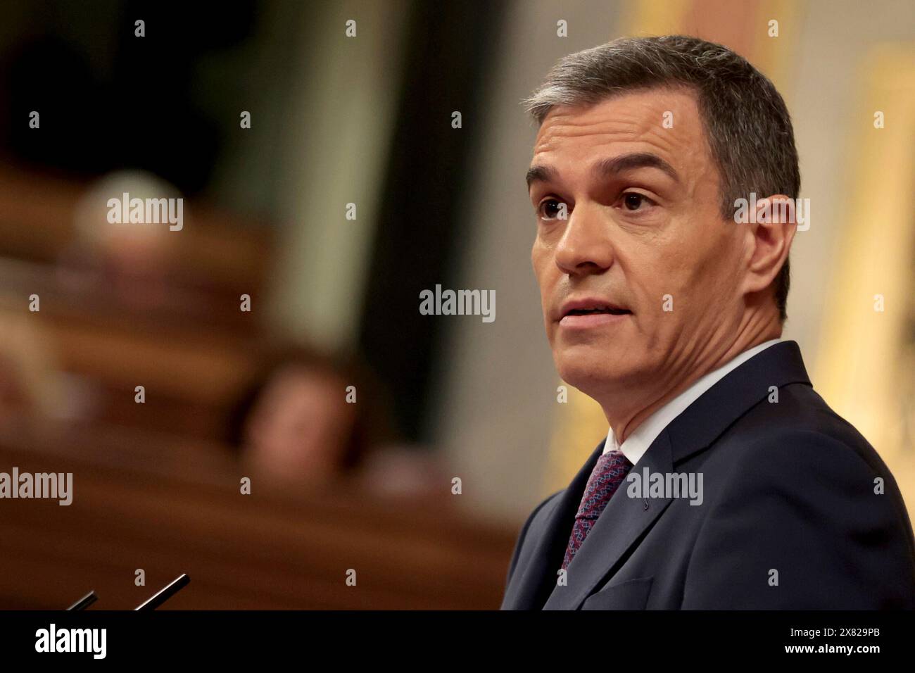 Madrid, Kingdom of Spain; 05/22/2024.- Spanish President Pedro Sánchez ...