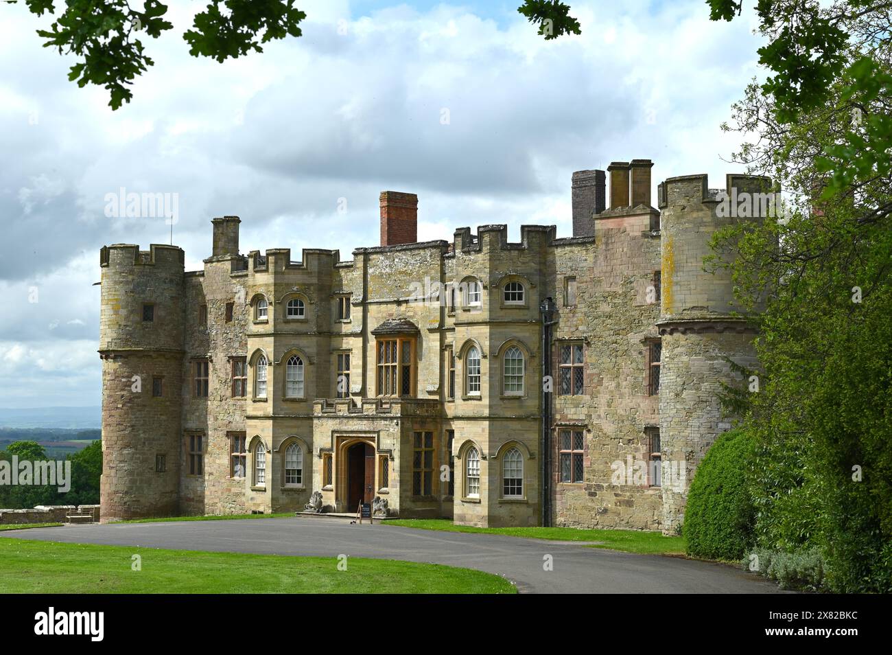 Front elevation of National Trust property Croft Castle, May Stock ...