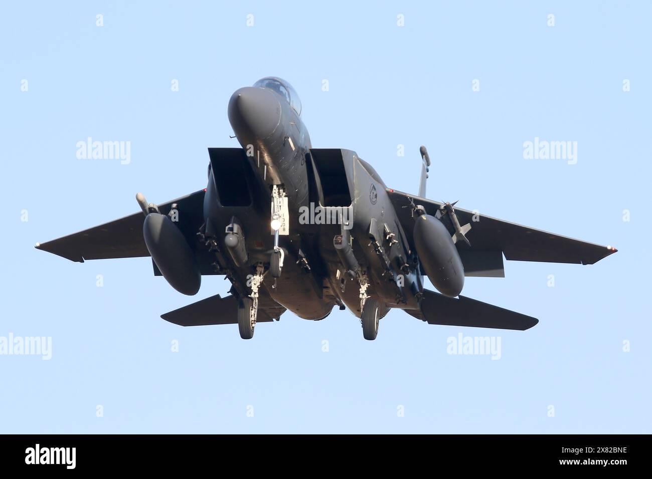 F-15E Strike Eagle from the 48th Fighter Wing landing at it's home base ...