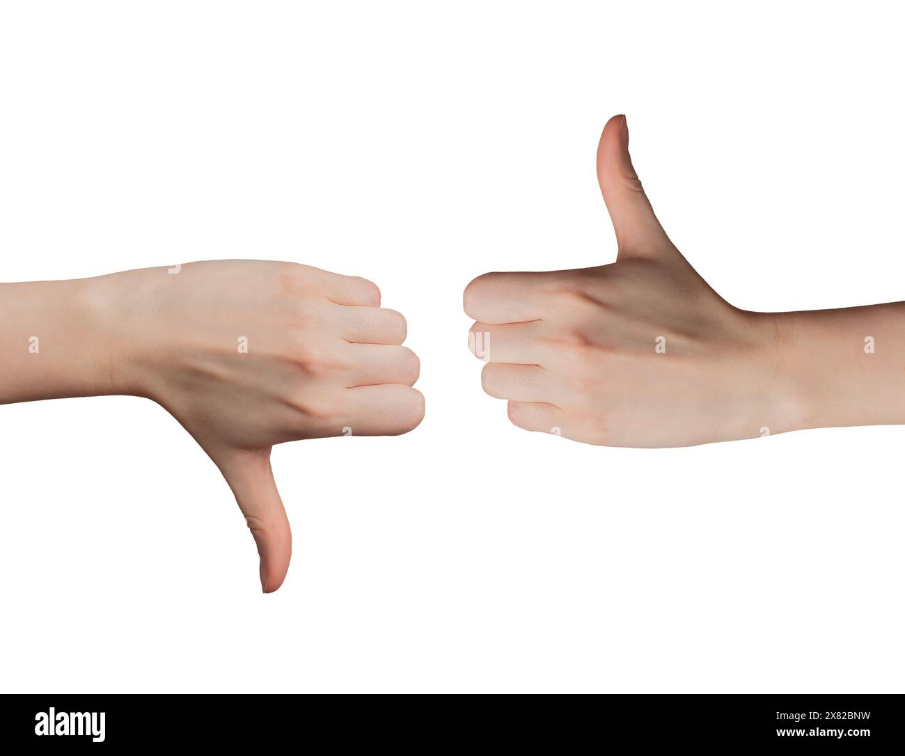 Customer feedback evaluation, thumbs up, thumbs down gestures. Approval ...
