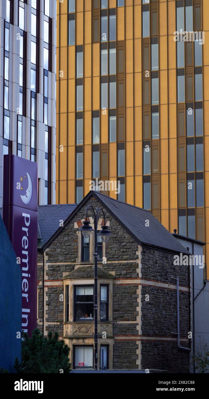 Cardiff Wales Oct 29 2023: Mix of architectural design in andaround ...