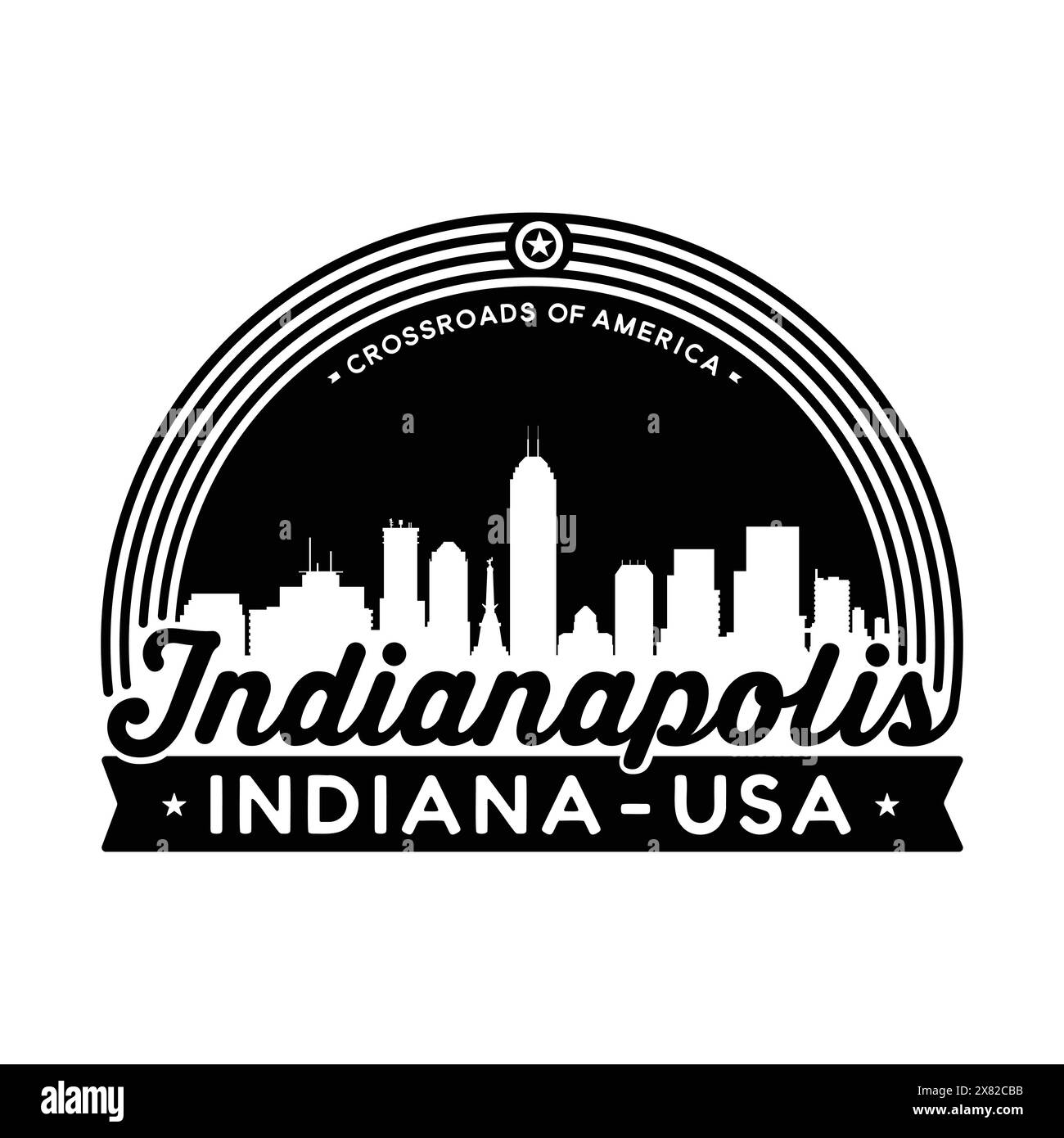 Indianapolis, Indiana, USA logo design template. Vector and ...