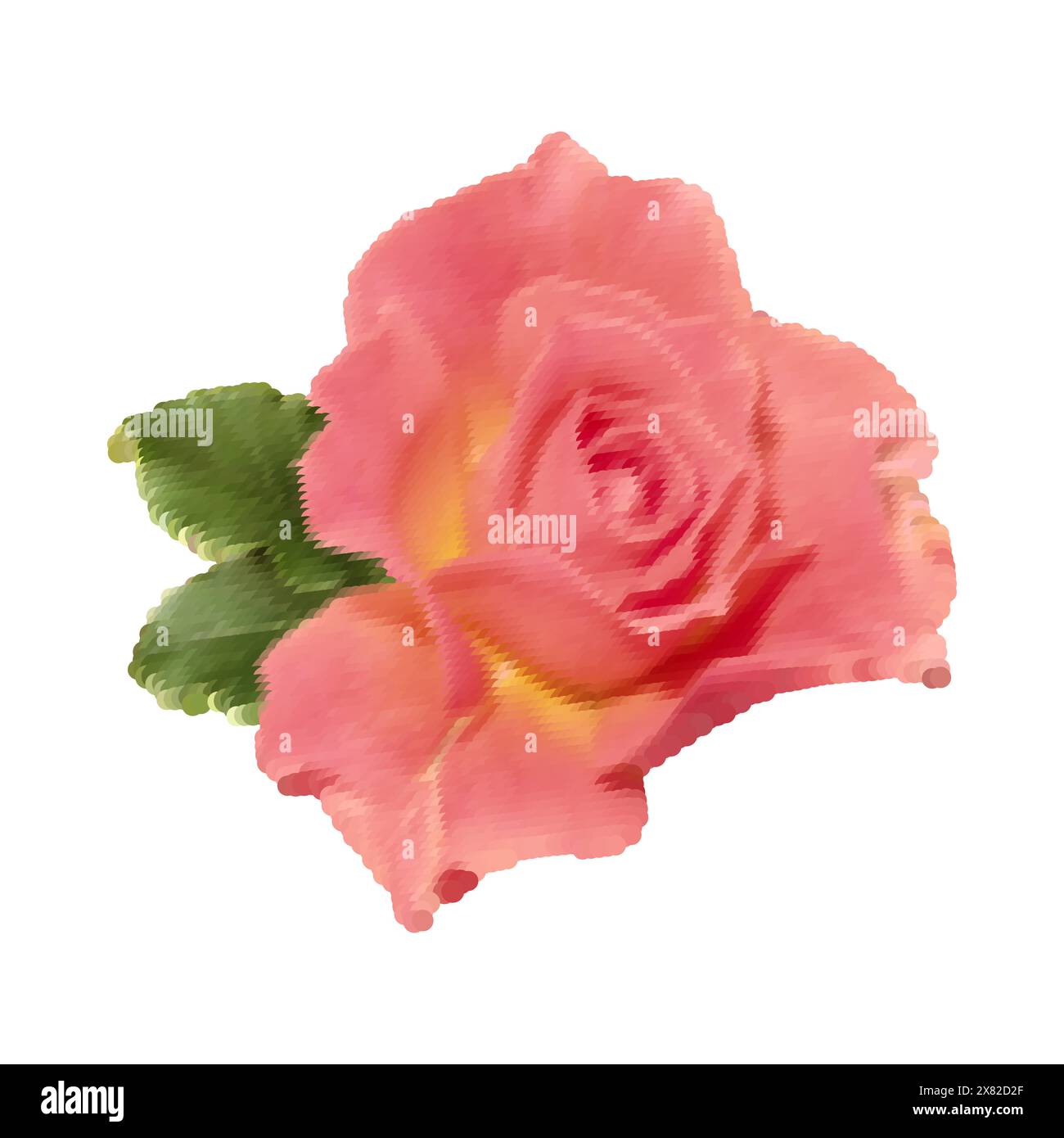 Halftone red rose collage element in y2k style, vintage punk ...