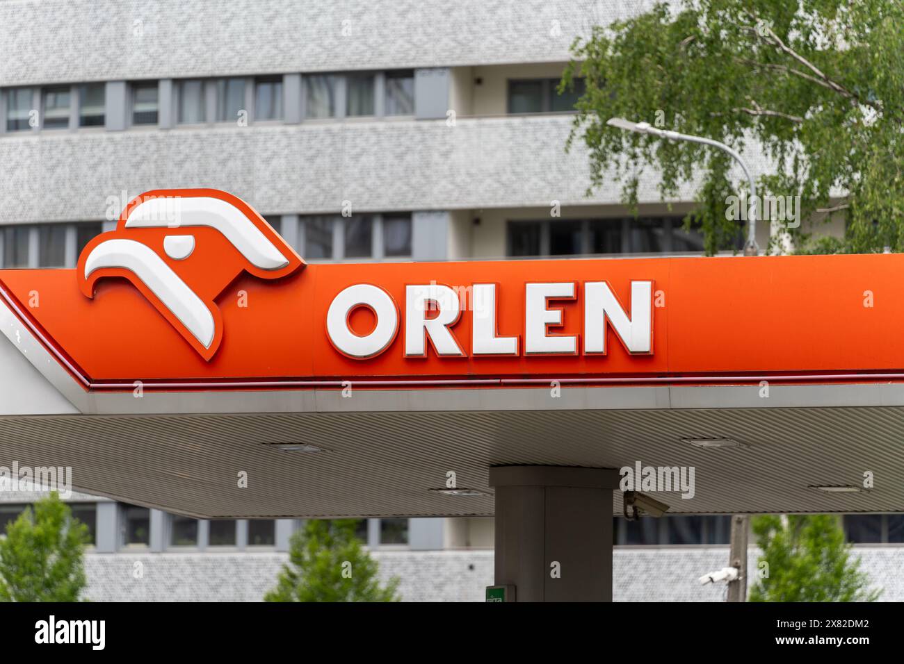 Warsaw, Poland. 20th May, 2024. The Orlen logo is seen at the high ...