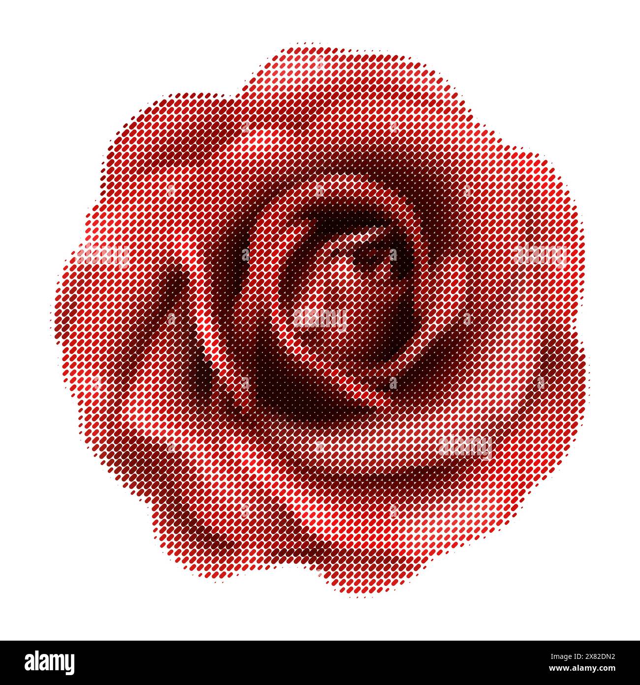 Halftone red rose collage element in y2k style, vintage punk ...