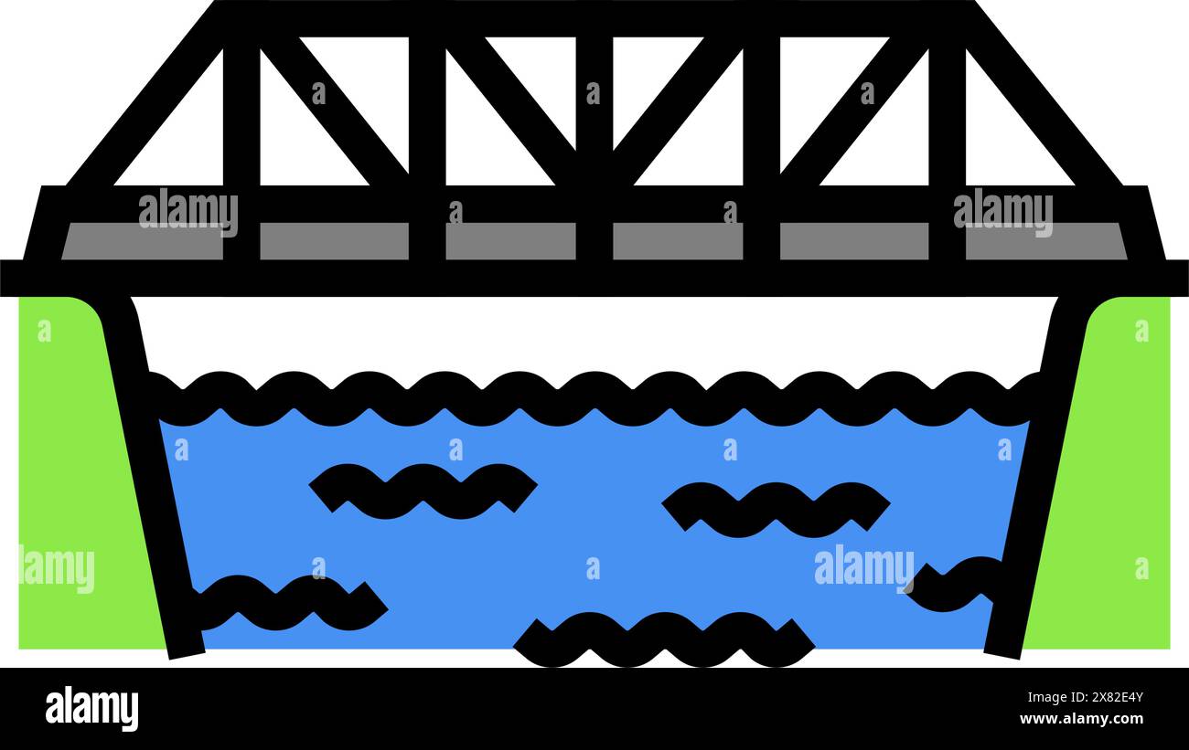 truss bridge color icon vector illustration Stock Vector Image & Art ...