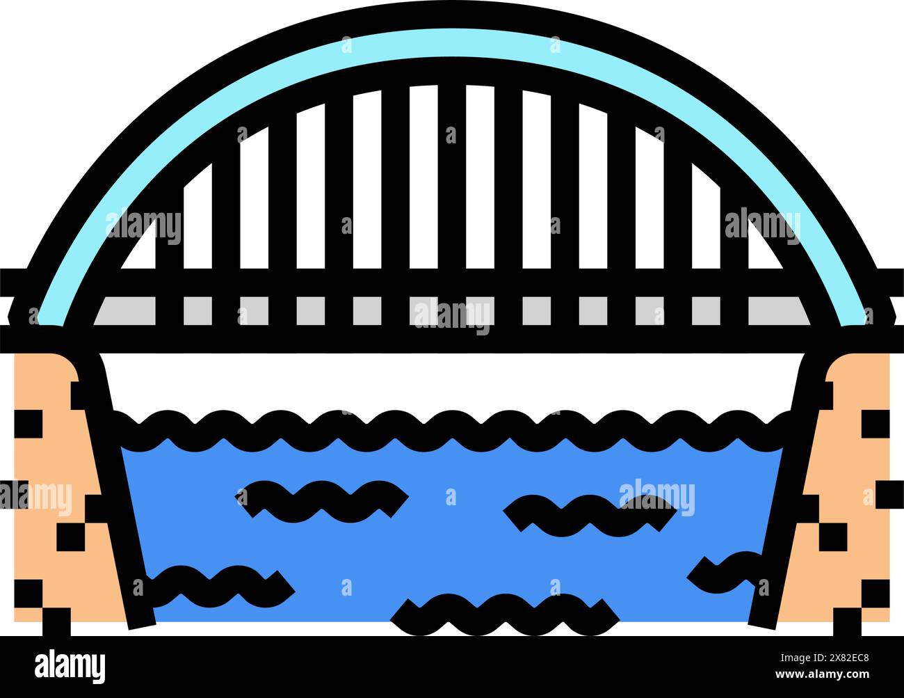 bowstring bridge color icon vector illustration Stock Vector Image ...