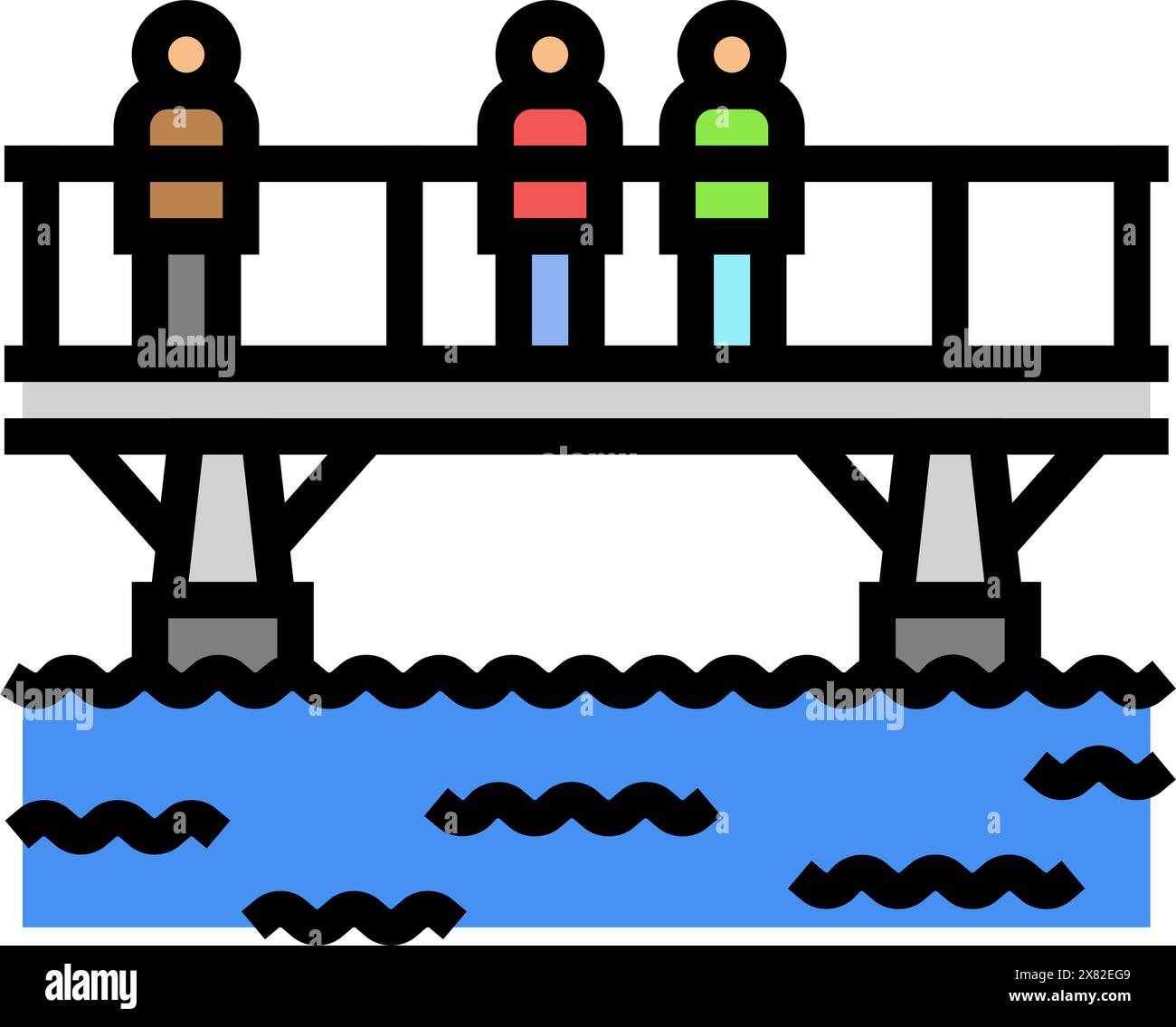 footbridge bridge color icon vector illustration Stock Vector Image ...