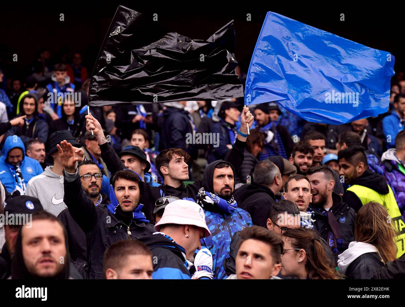 Atalanta fans during the UEFA Europa League final at the Aviva Stadium ...