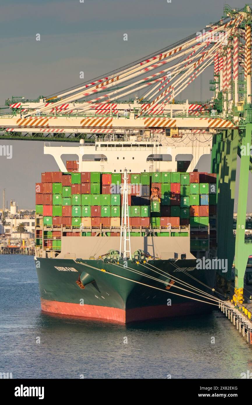 Los Angeles, California, USA - 12 January 2024: Container ship Ever ...