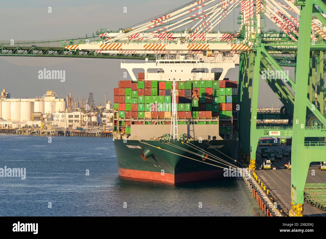Los Angeles, California, USA - 12 January 2024: Container ship Ever ...