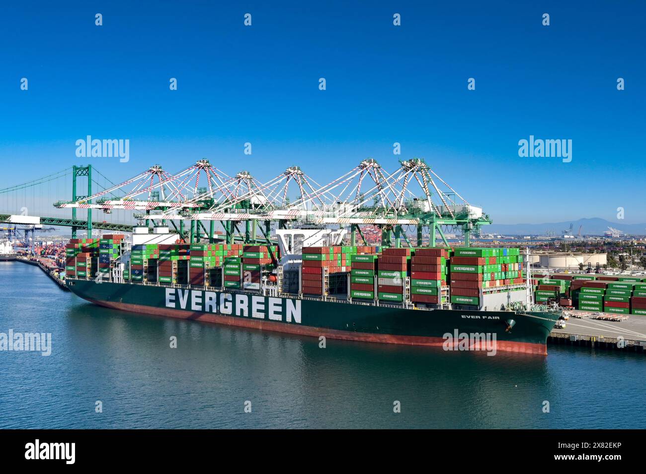 Los Angeles, California, USA - 12 January 2024: Container ship Ever ...