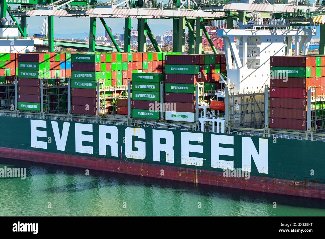 Los Angeles, California, USA - 12 January 2024: Shipping containers ...