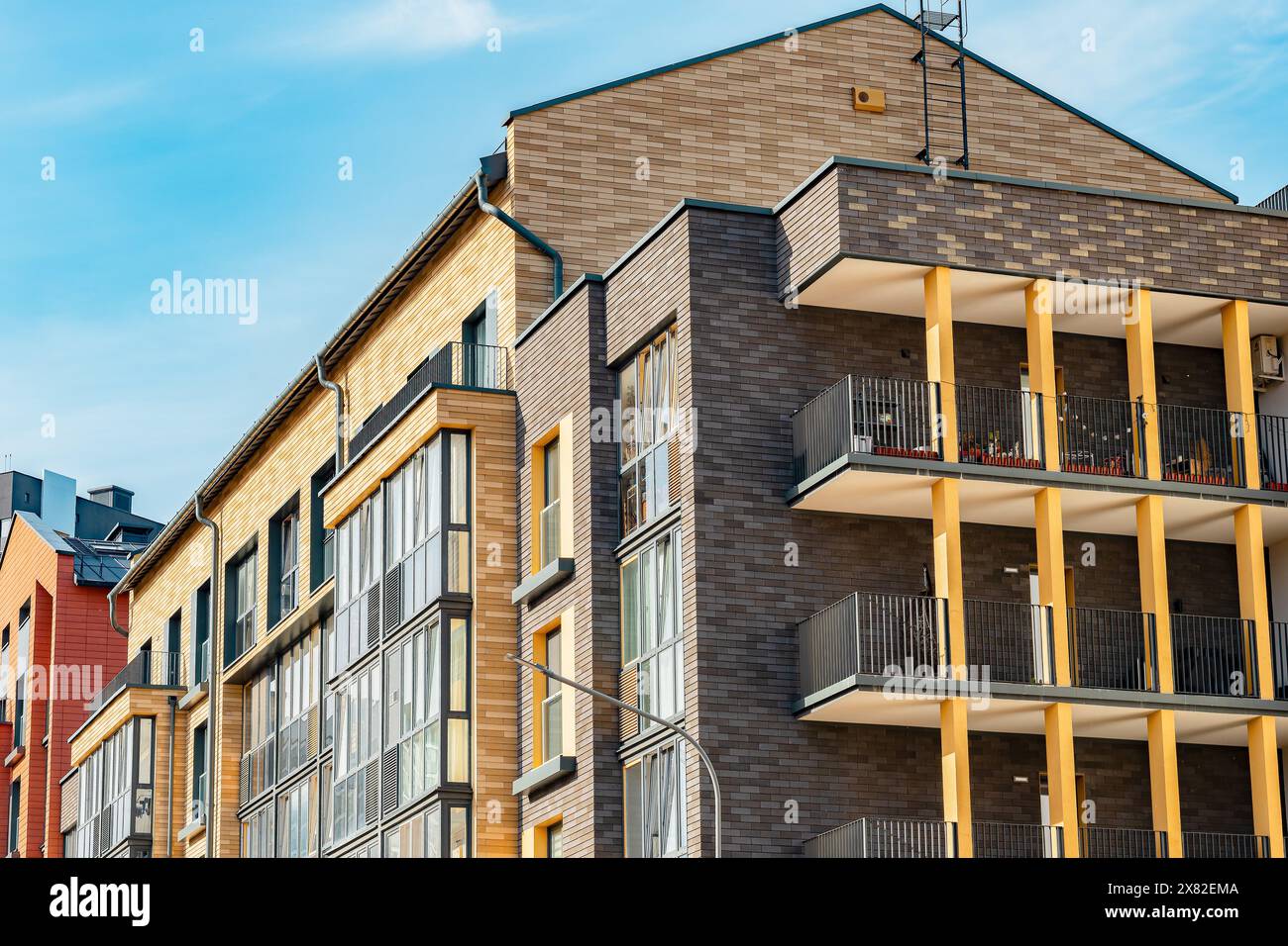 Modern luxury condominiums in urban residential area, expansive views ...