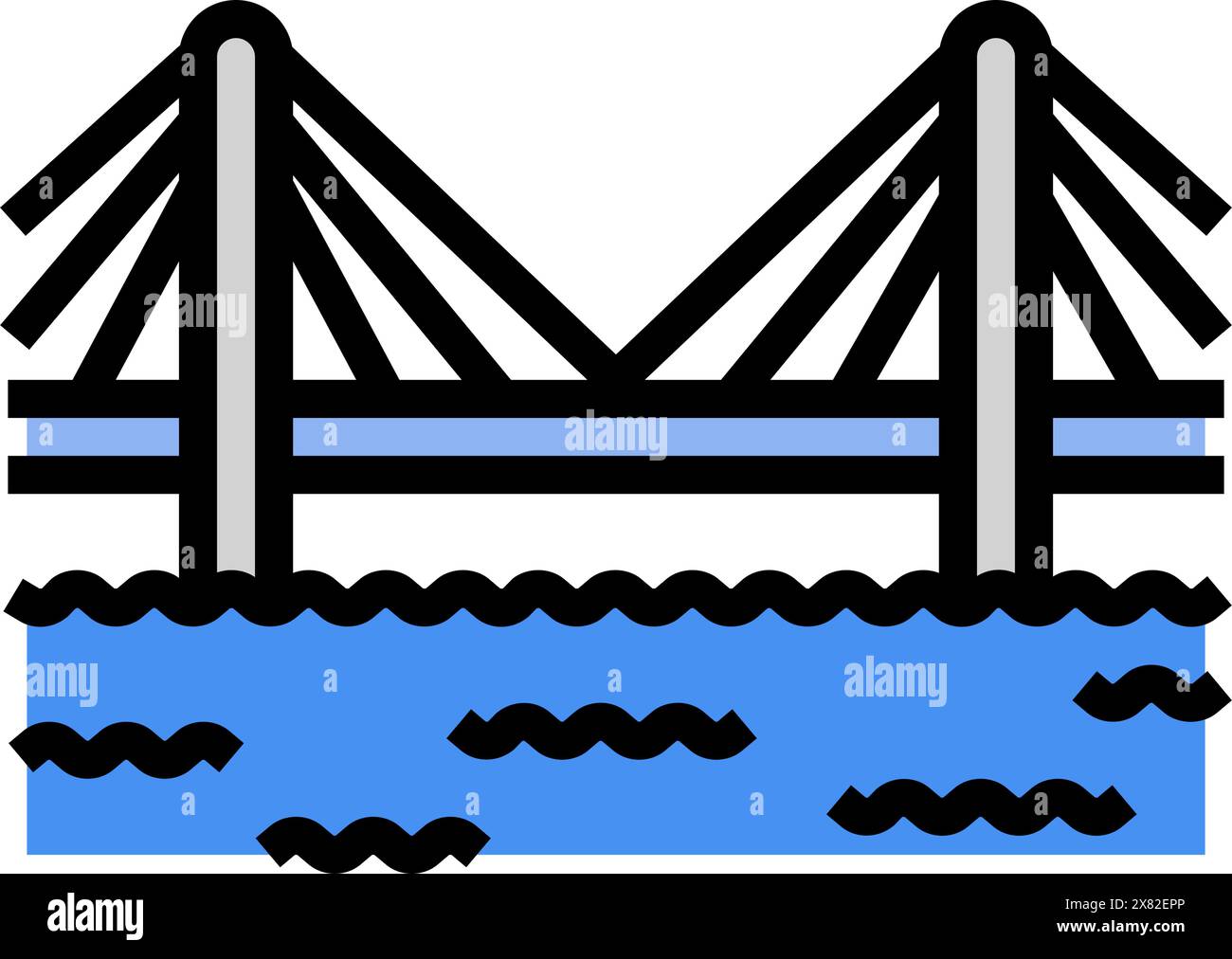 cable bridge color icon vector illustration Stock Vector Image & Art ...