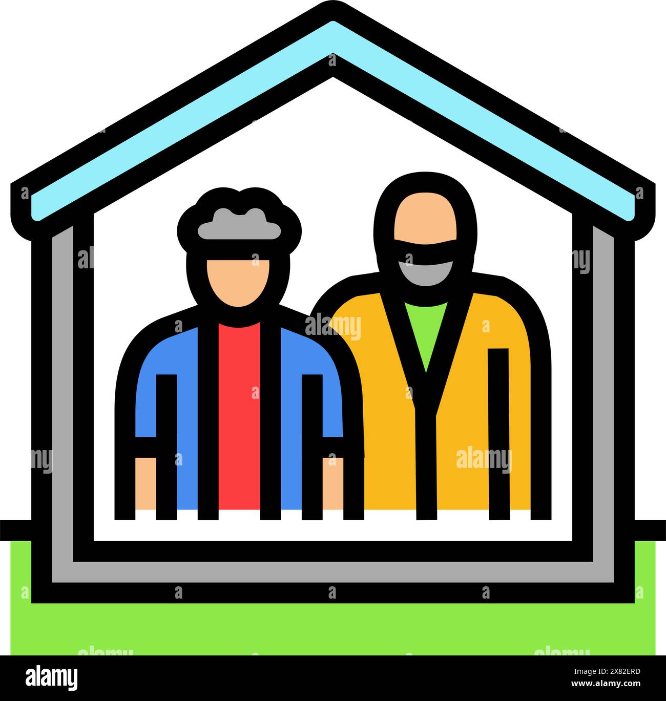 Care elderly home carer Stock Vector Images - Alamy