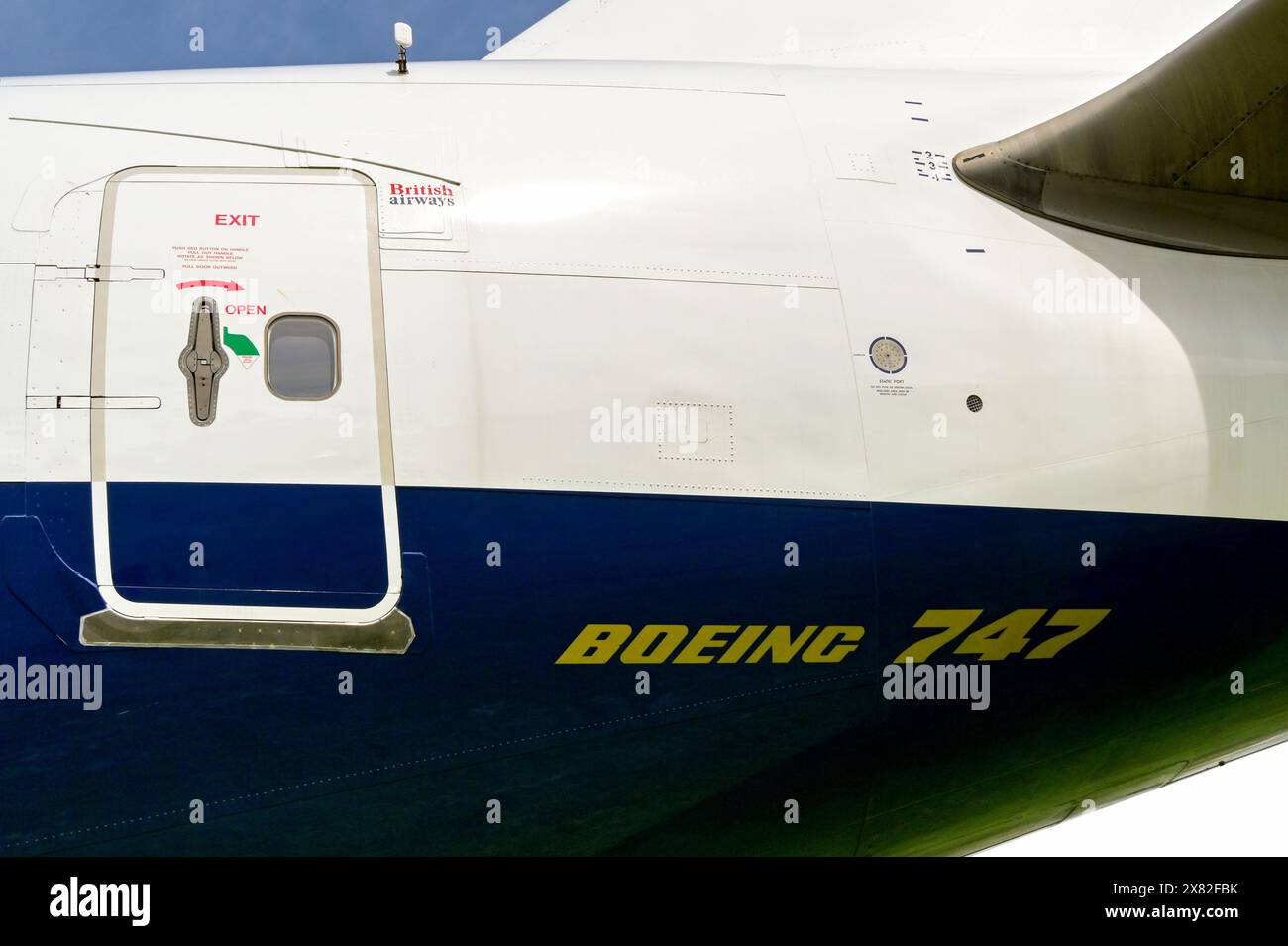 Kemble, Gloucestershire, UK - 13 April 2024: Emergency exit door on the ...
