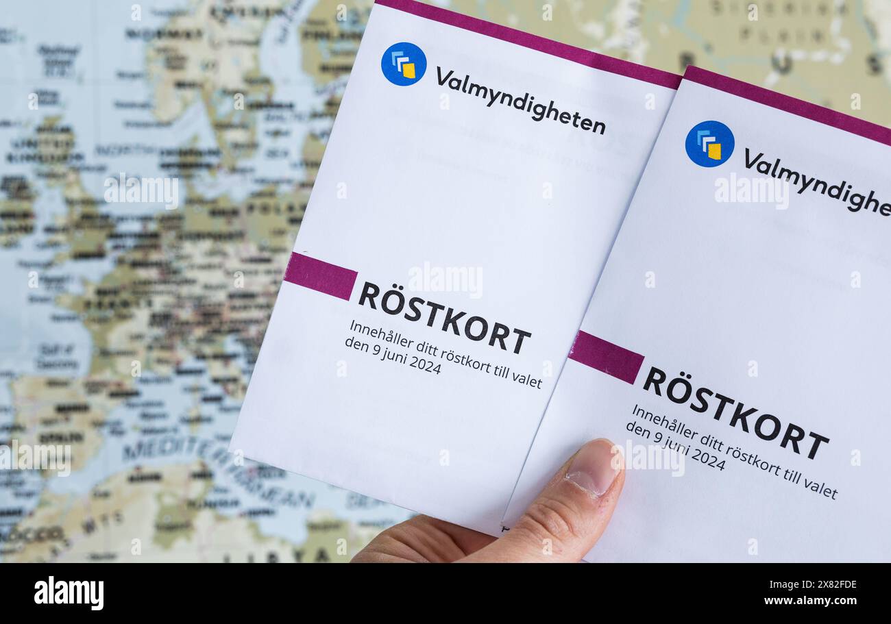 Voting cards regarding the 2024 European Parliament elections Stock ...