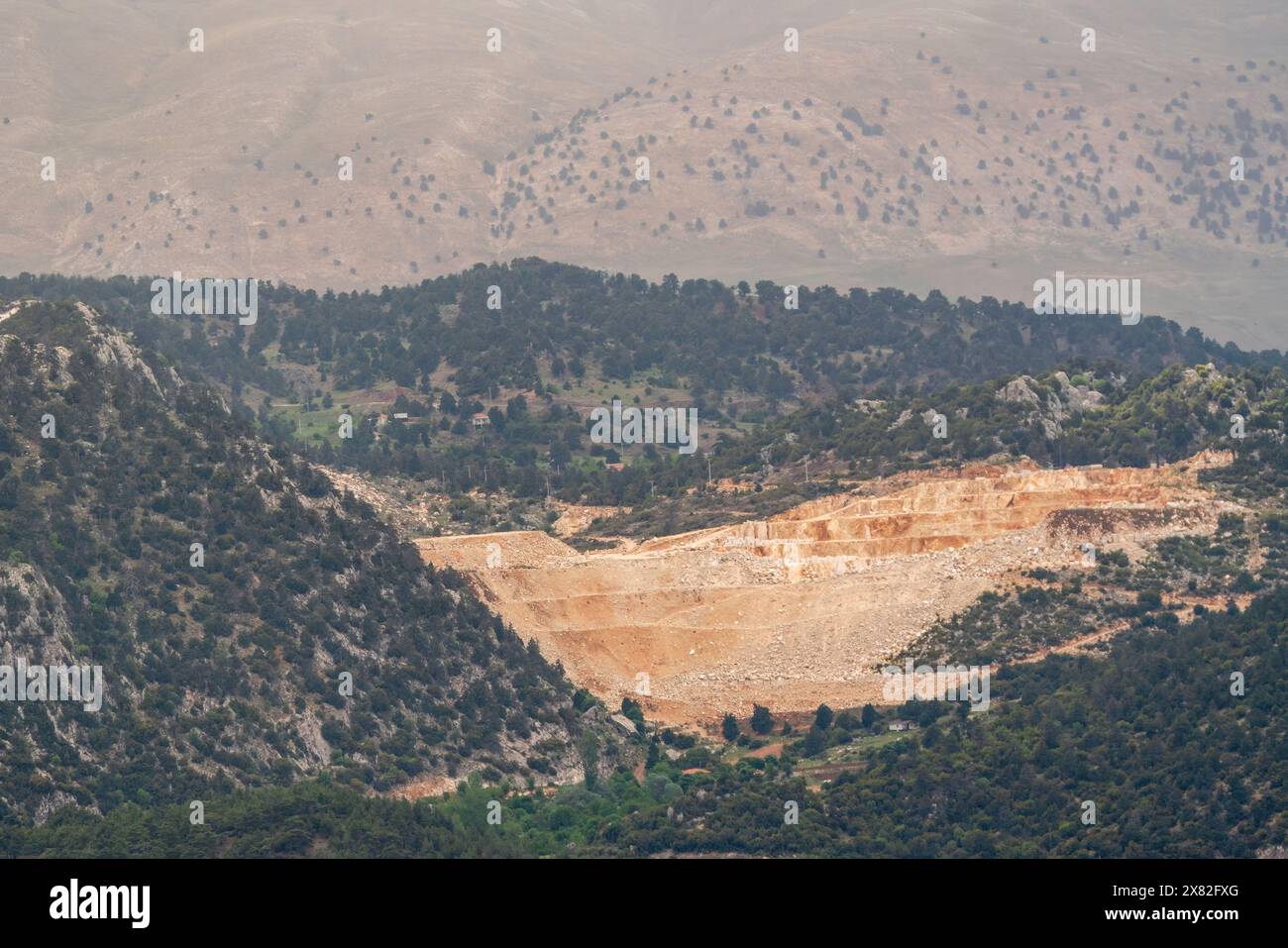 Marble quarries in the Taurus Mountains of Antalya Turkey. Damage to ...
