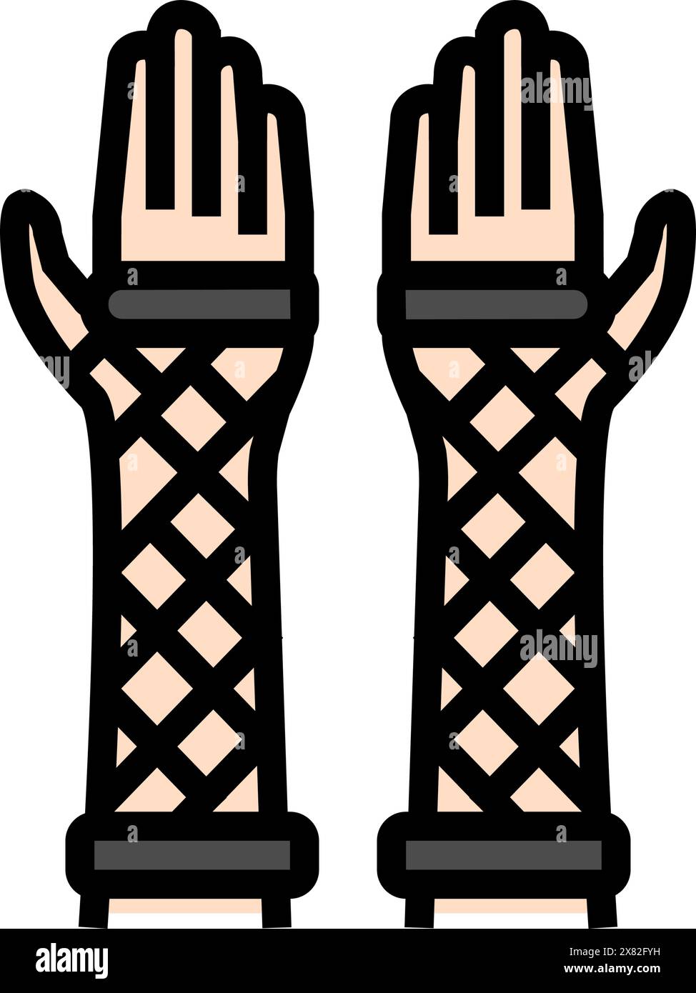 fishnet goth subculture color icon vector illustration Stock Vector ...