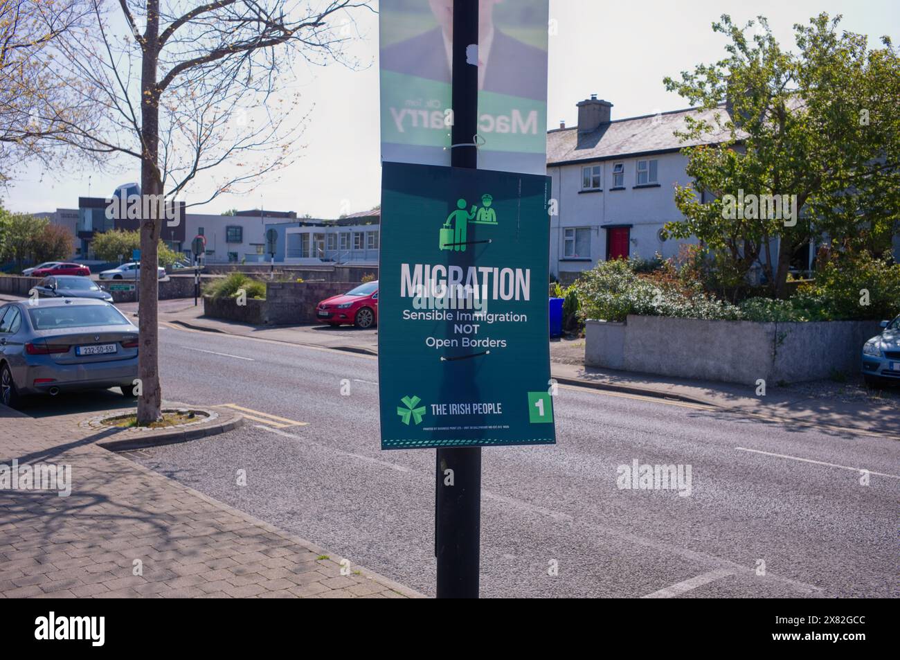 Poster in Sligo, Ireland about the immigration border issues Stock ...