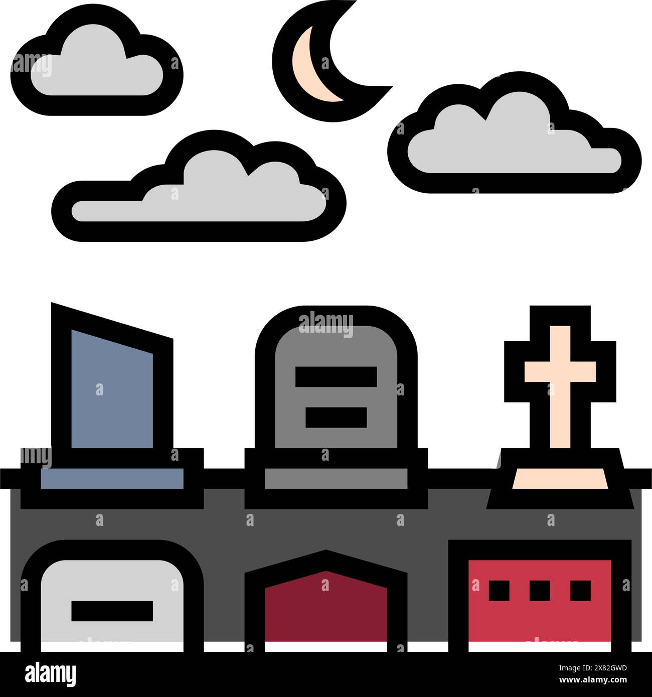 cemetery goth subculture color icon vector illustration Stock Vector ...