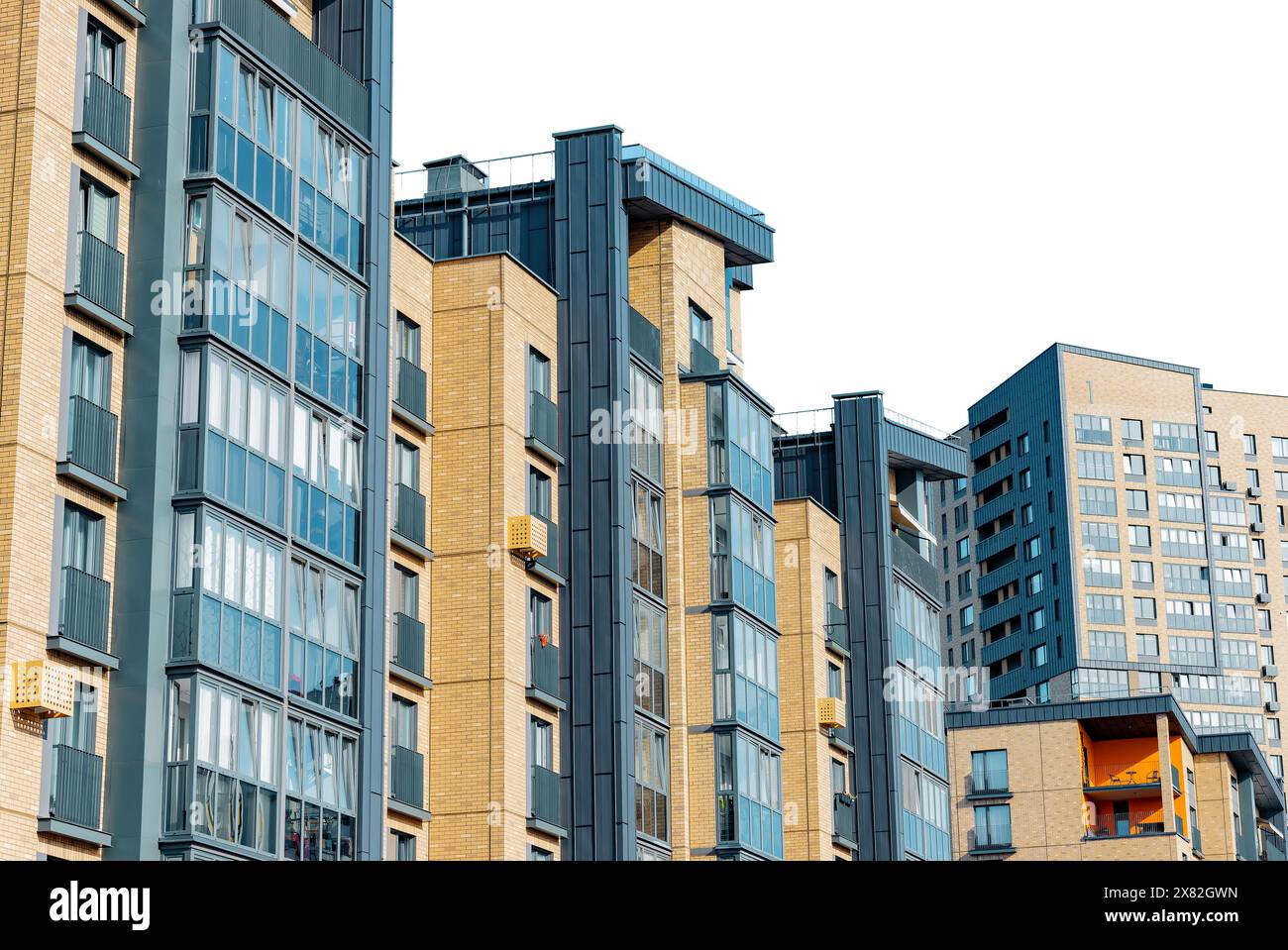 Urban living in highrise apartment complex, multi story condos with ...