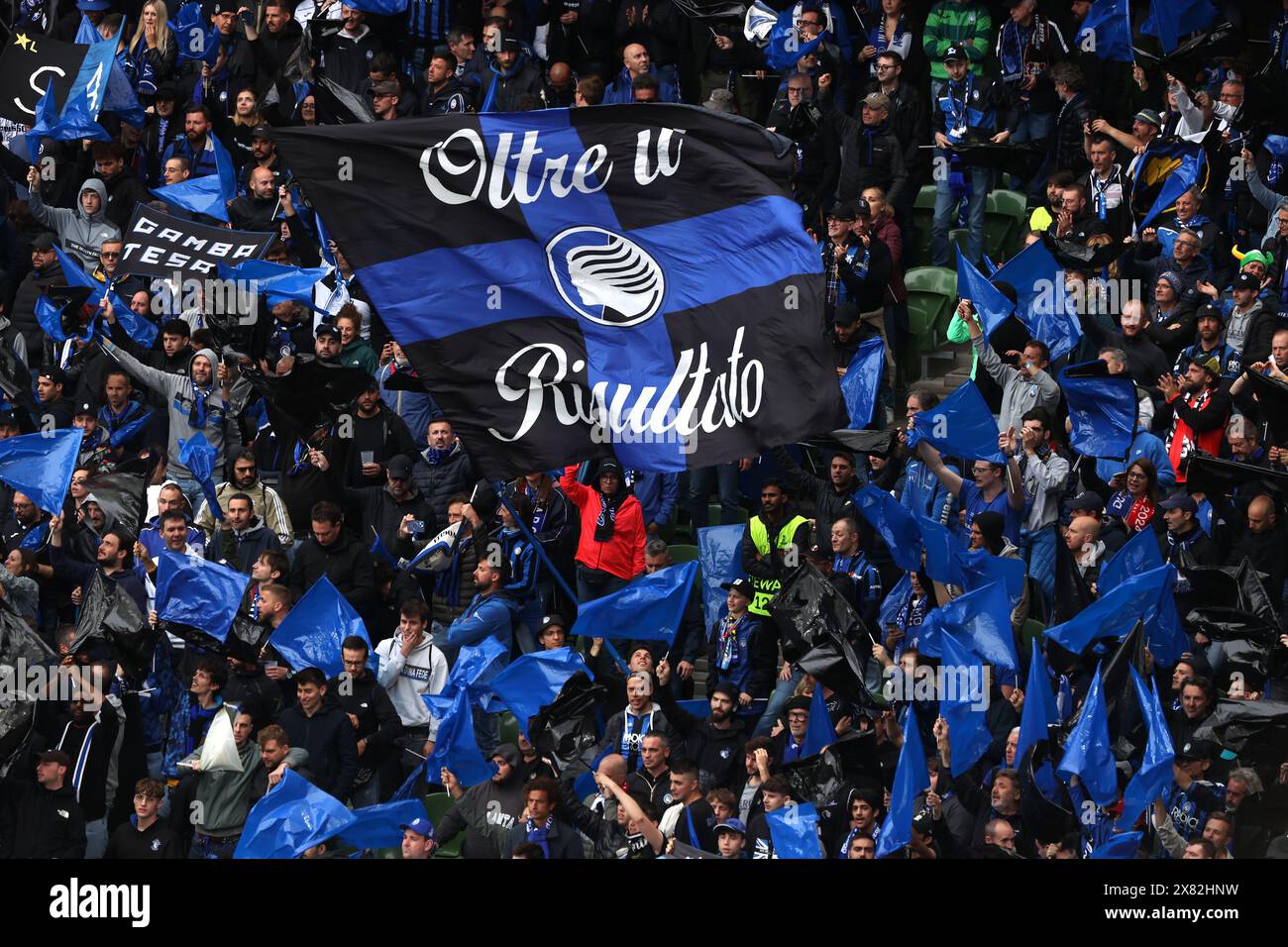Atalanta fans before the UEFA Europa League final at the Aviva Stadium ...