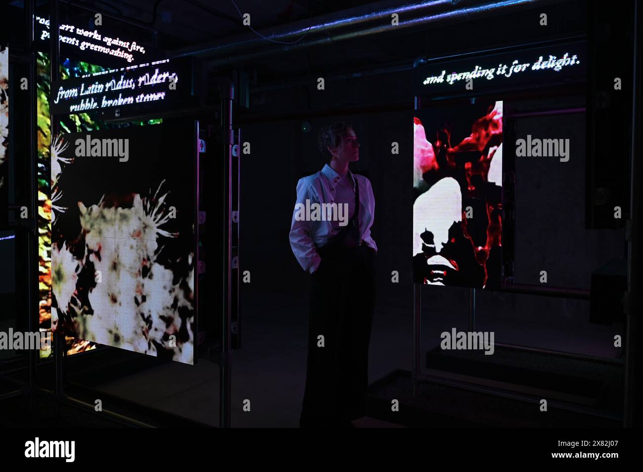 The exhibition features 18 audio-visual installations and sonic ...