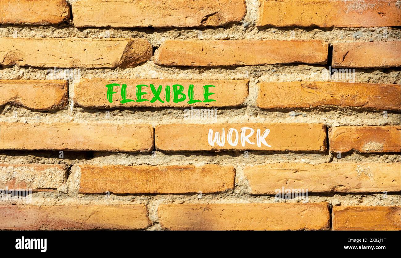 Flexible work symbol. Concept words Flexible work on beautiful brick ...