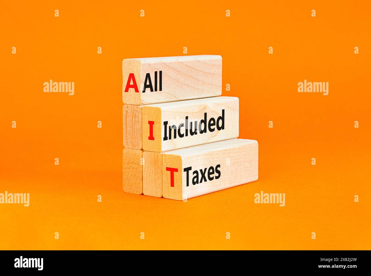 AIT All included taxes symbol. Concept words AIT All included taxes on ...