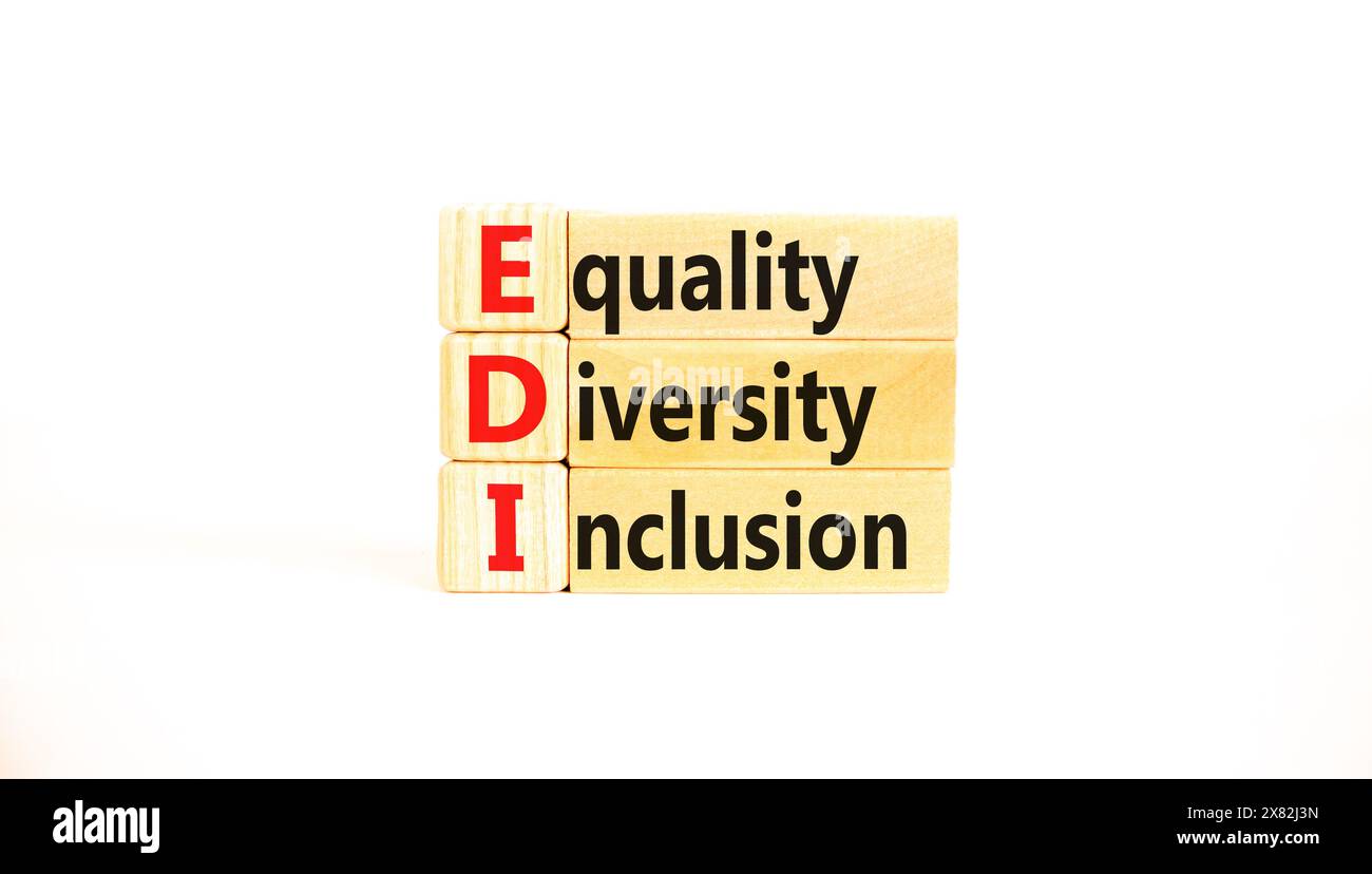 EDI equality diversity inclusion symbol. Concept words EDI equality diversity inclusion on ...