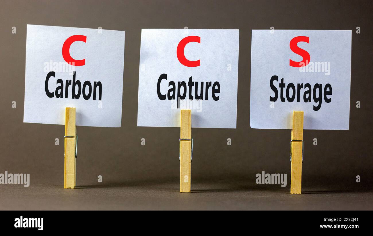 CCS Carbon capture storage symbol. Concept words CCS Carbon capture ...