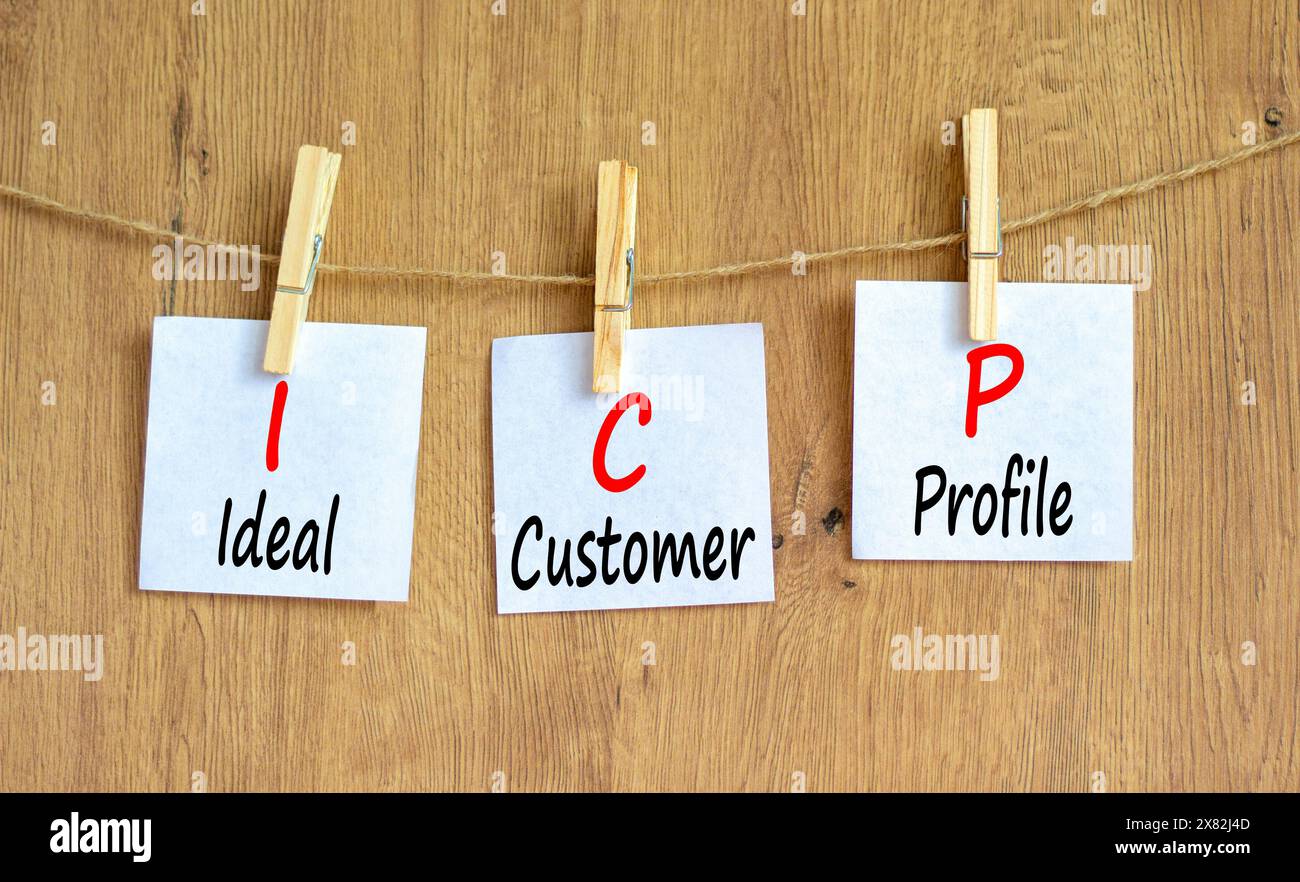 ICP ideal customer profile symbol. Concept words ICP ideal customer ...