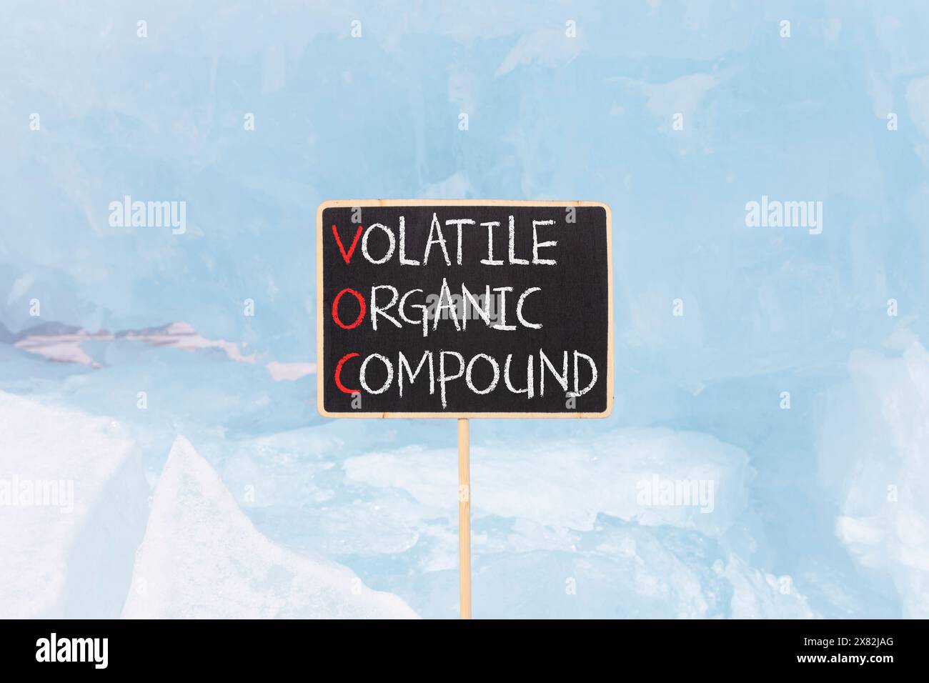 VOC volatile organic compound symbol. Concept words VOC volatile ...