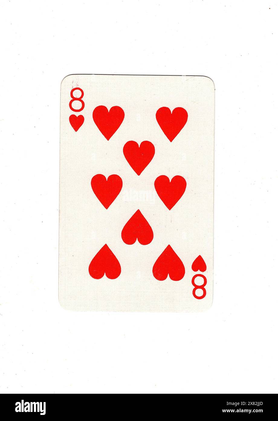 A eight of hearts playing card on a white background Stock Photo - Alamy