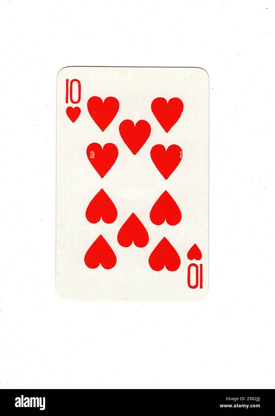 A ten of hearts playing card on a white background Stock Photo - Alamy