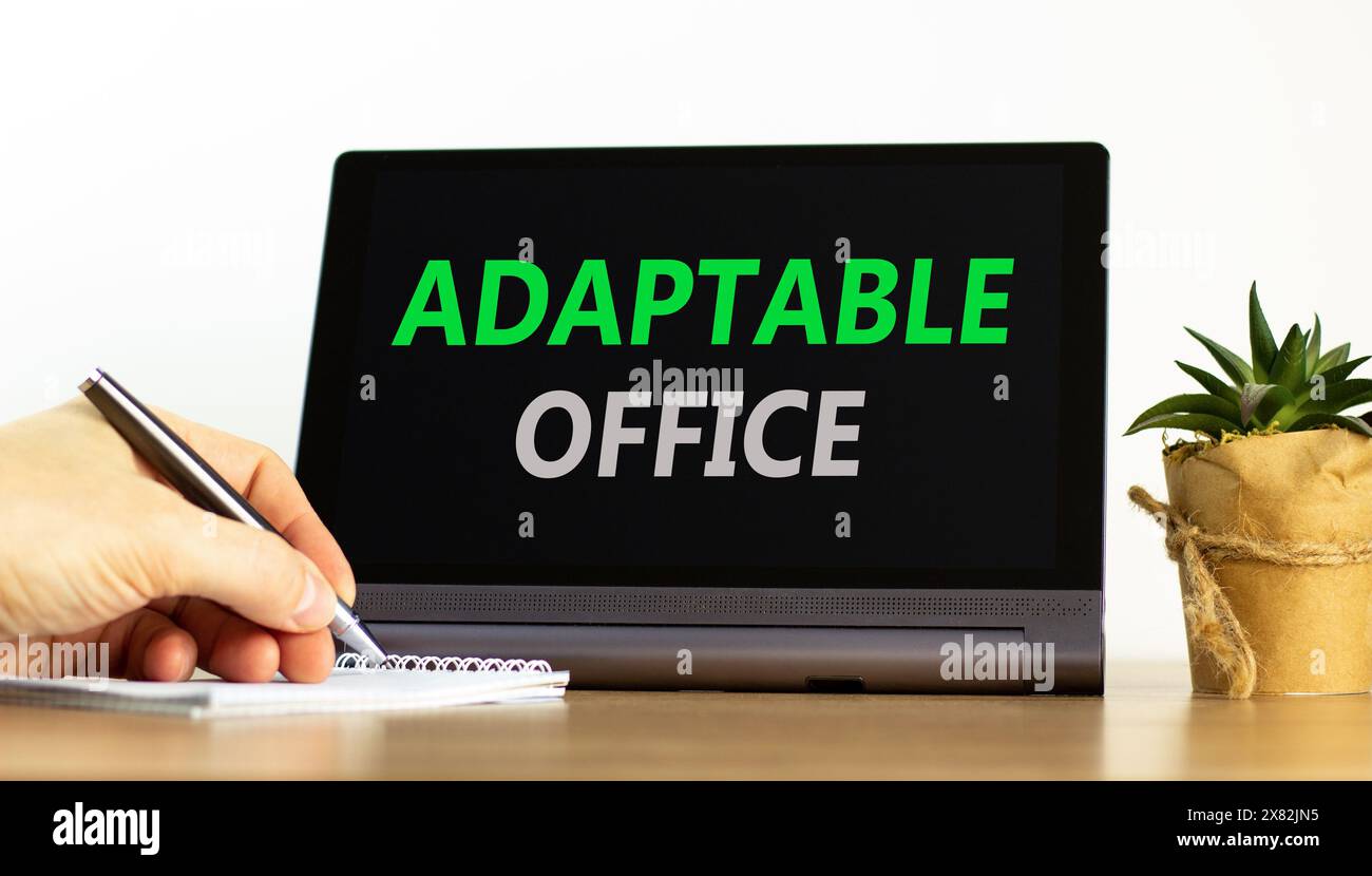 Adaptable office symbol. Concept words Adaptable office on beautiful ...