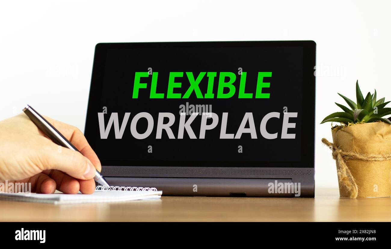 Flexible workplace symbol. Concept words Flexible workplace on ...