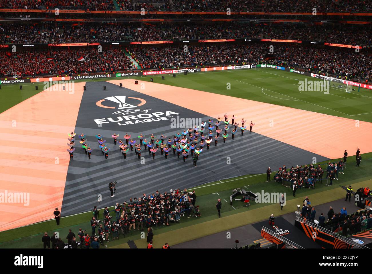 A general view of the pre-match ceremony ahead of the UEFA Europa ...